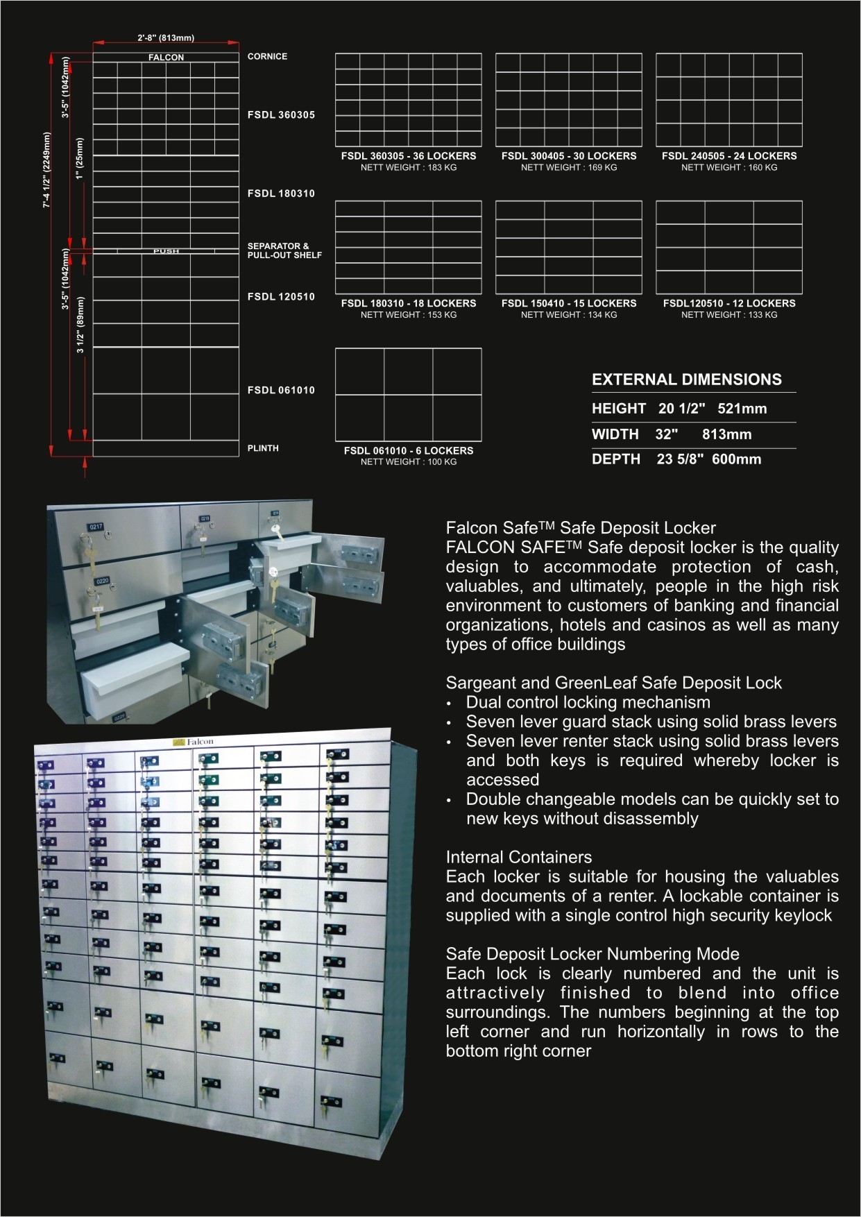 Falcon Safe Deposit Locker FSDL 240505 - Safe Box Malaysia