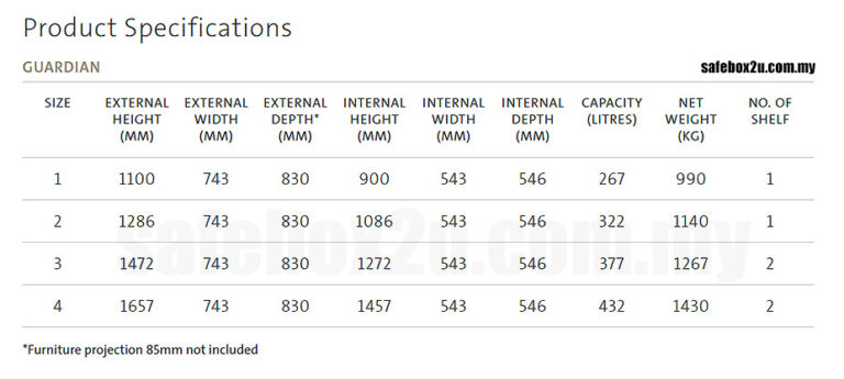 Chubbsafes Guardian Safe Size 2 - Safe Box Malaysia